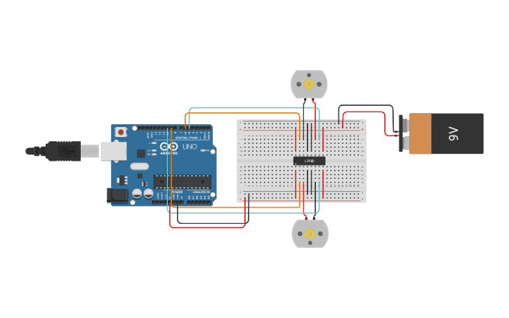 Circuit design DC Motor | Tinkercad