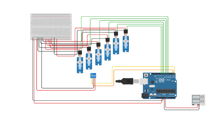 Circuit Design Robotic Arm Tinkercad
