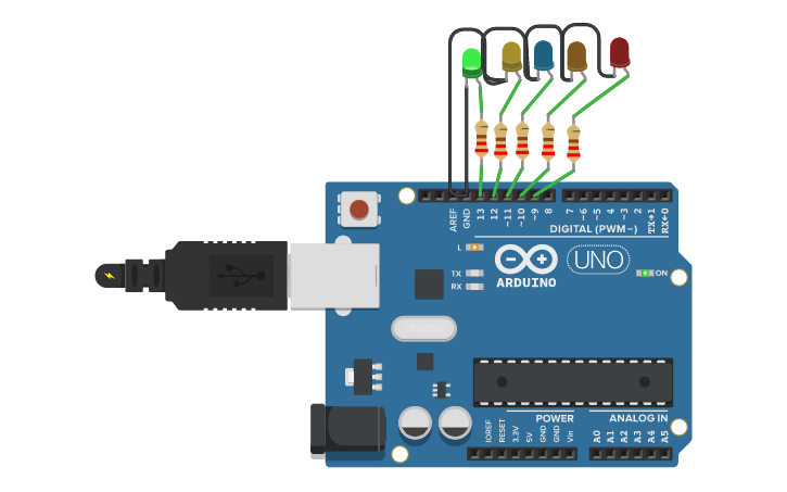 Circuit design Arduino de examen - Tinkercad