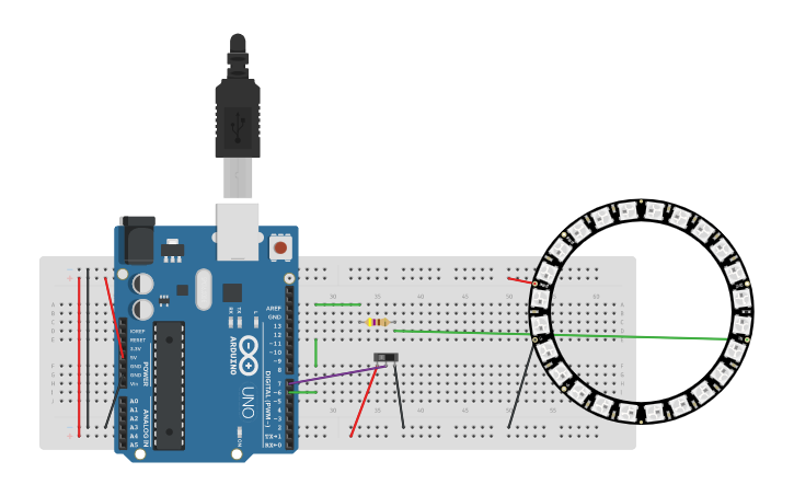 Circuit design Copy of NeoPixel Ring 24 | Tinkercad