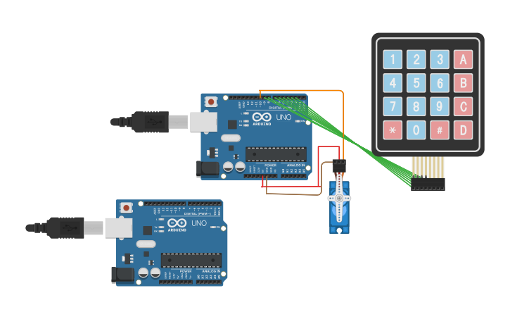 Circuit design Open Door System using Servo Motor and Arduino - Tinkercad