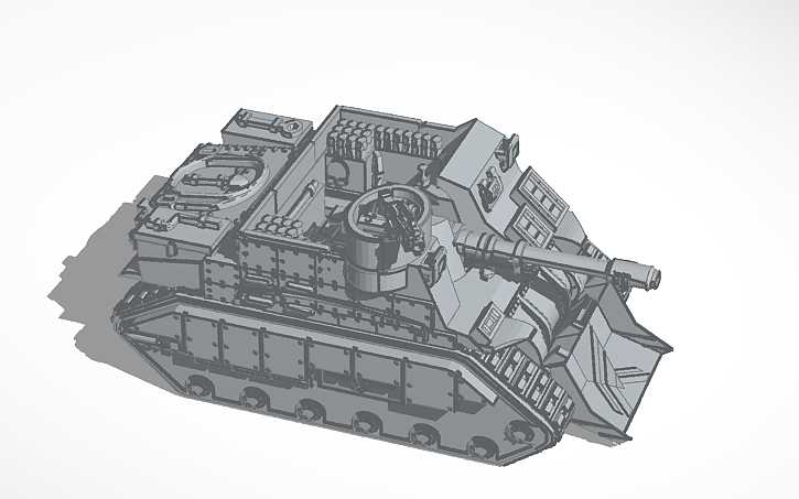 3D design Warhammer 40k custom Salamander Scout tank - Tinkercad