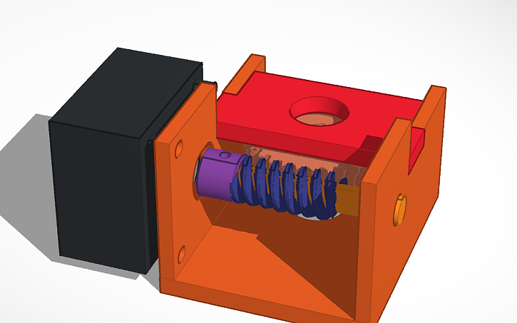 3D design worm reductor NEMA 17 - Tinkercad