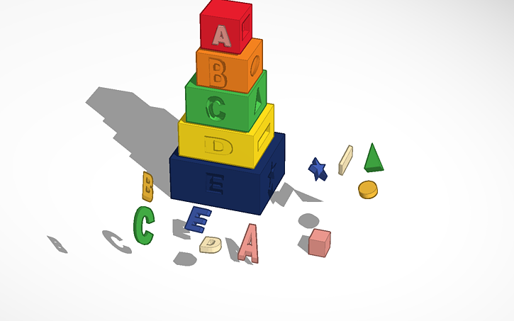 3D design Toddler stacking blocks EDU 230 - Tinkercad