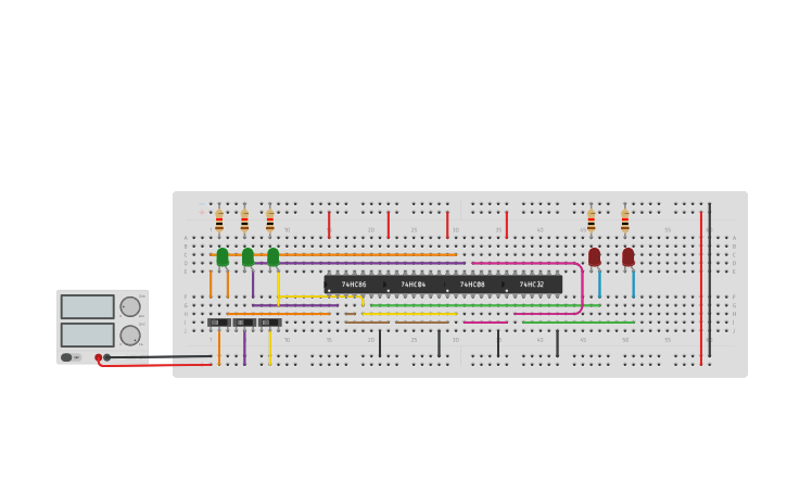 Circuit design Full Subtractor - Tinkercad