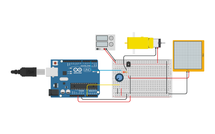 Circuit design Practica # 3 Salidas PWM en Arduino - Tinkercad