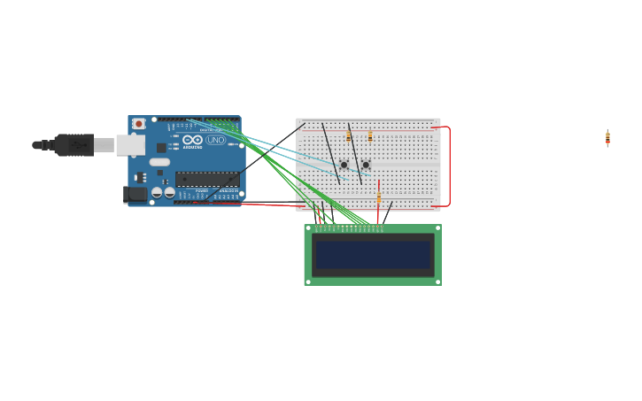 Circuit design LCD+PIN - Tinkercad