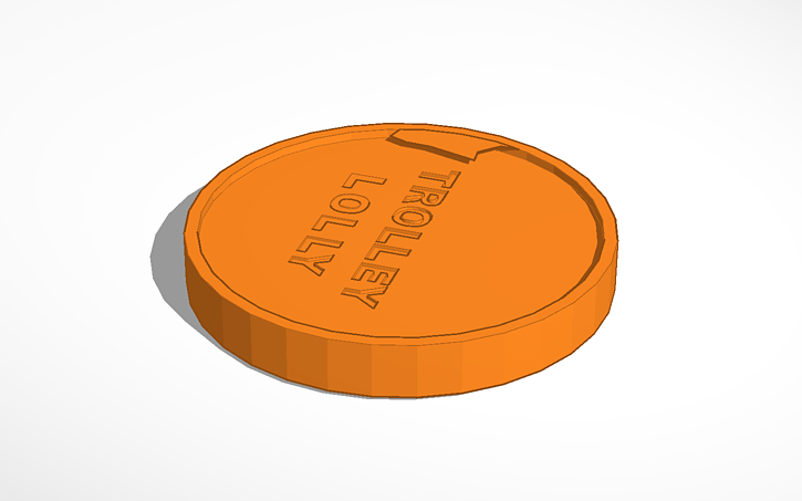 3D design Shopping Trolley £ Coin - Tinkercad