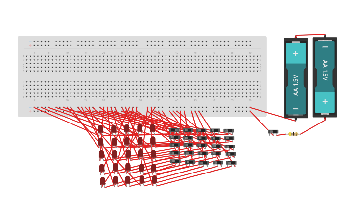 Circuit design LED Display - Tinkercad