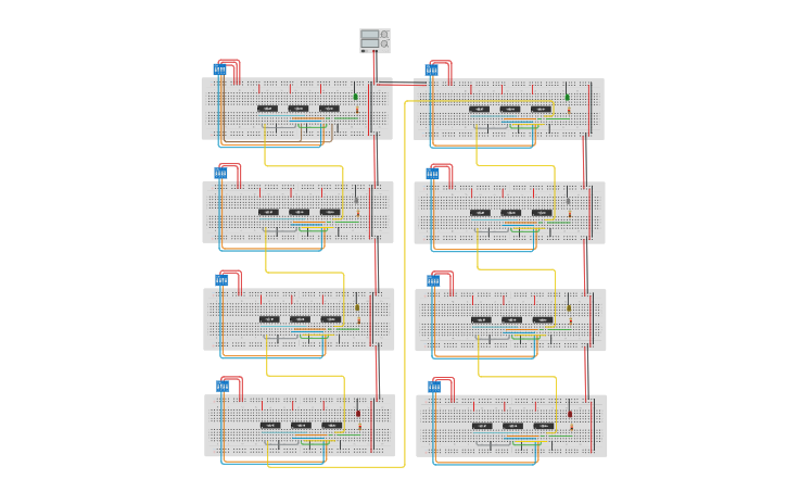 Circuit design 8-bit Adder - Tinkercad