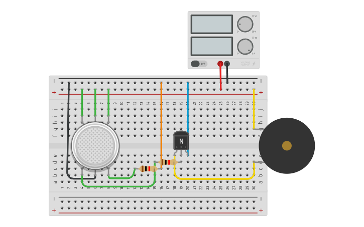 Circuit design Smoke Detector - Tinkercad
