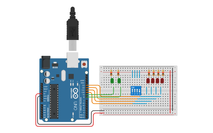 Circuit design 4.1 Circuito Combinacional - Lab_1 - Tinkercad