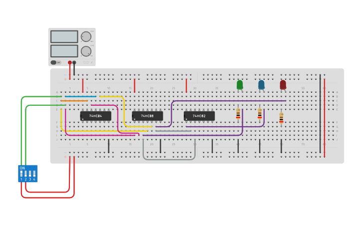 Circuit Design 1 Bit Comparator Tinkercad