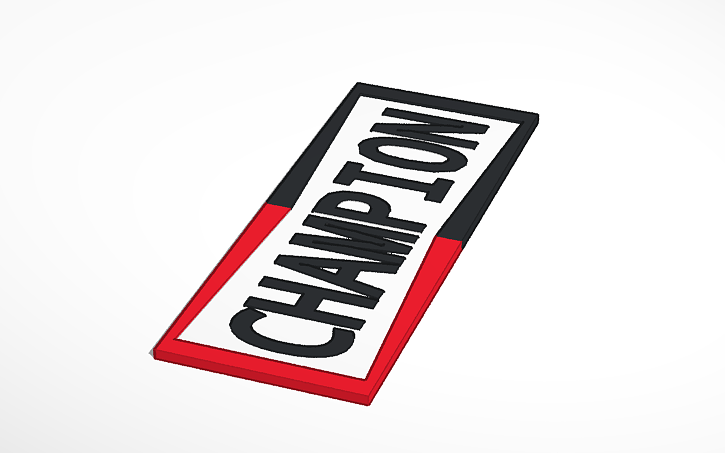 3D design Champion Spark Plugs Logo - Tinkercad