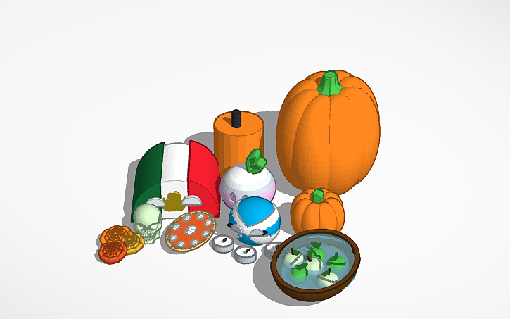 3D design Happy Halloween, Samhain & Dia de los Muertos! - Tinkercad
