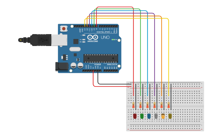 Circuit design Twinkle Twinkle Little Star (in LEDs) - Tinkercad