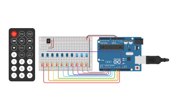 Circuit design IR REMOTE CONTROL LED - Tinkercad