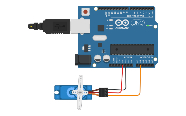 Circuit Design Servo Motor With Arduino Tinkercad