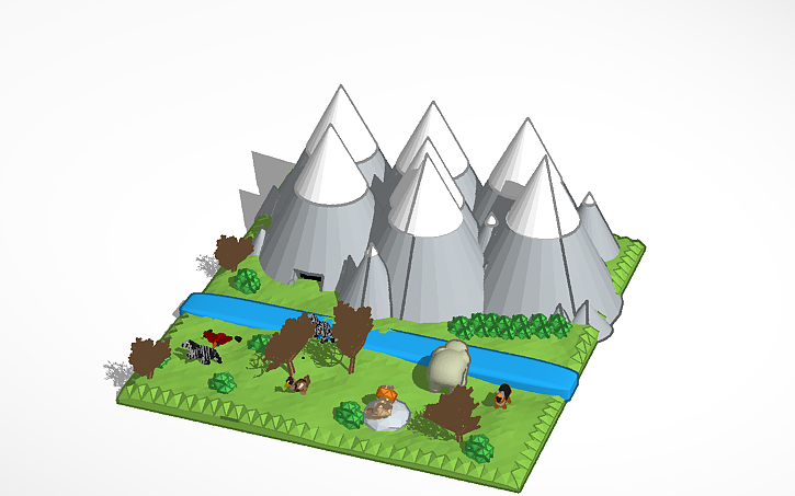3D design Grassland Biome - Tinkercad