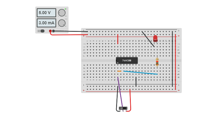 Circuit design NOT Gate Using NAND - Tinkercad