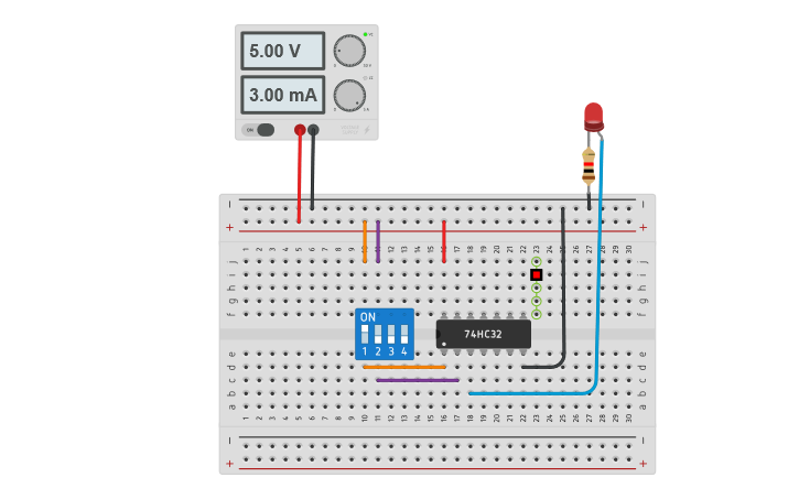 Circuit design FAMILIARIZATION OF OR GATE | Tinkercad