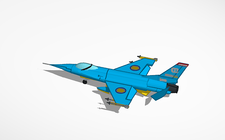 3D design Ukrainian F-16C Block 52 - Tinkercad
