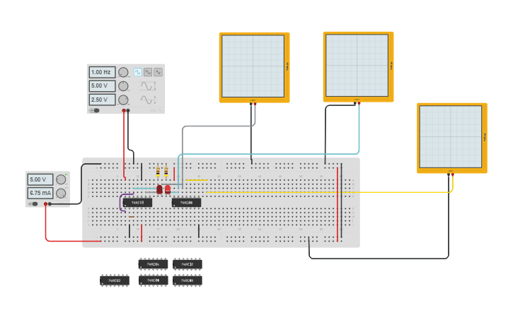 Circuit design 7400 quadruple two‐input NAND gates + Binary Counter ...