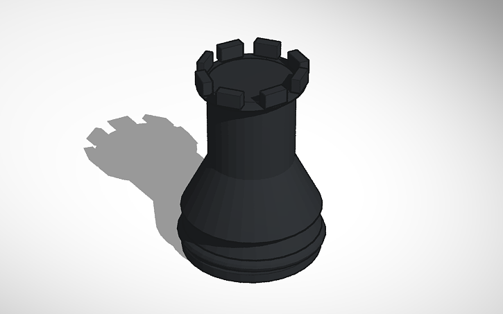3D design Rook chess piece - Tinkercad