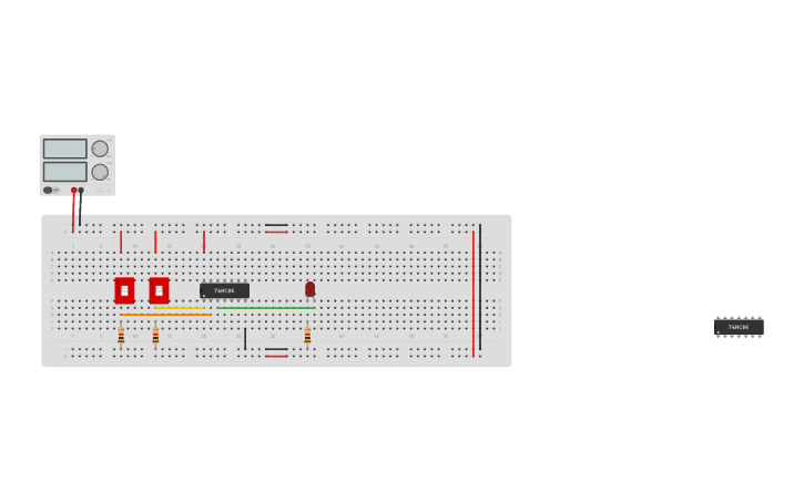 Circuit design porta 7486 | Tinkercad