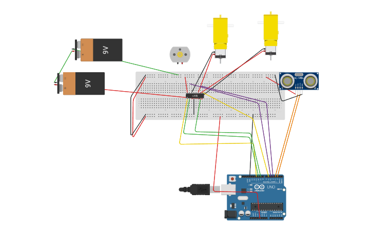 Circuit design robot movement - Tinkercad