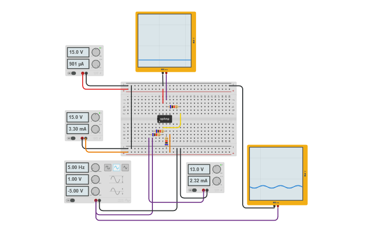 Circuit design Subtractor op-amp circuit - Tinkercad