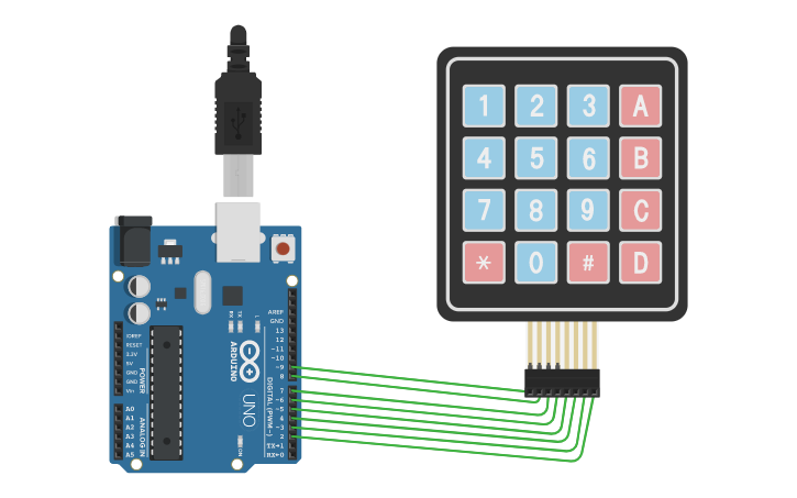 Circuit design Keypad - Tinkercad