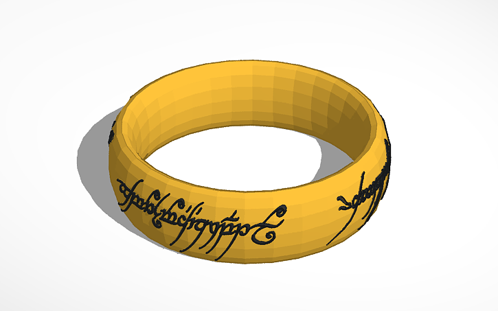 3D design Copy of Lord of the Rings One Ring with Inscription - Tinkercad