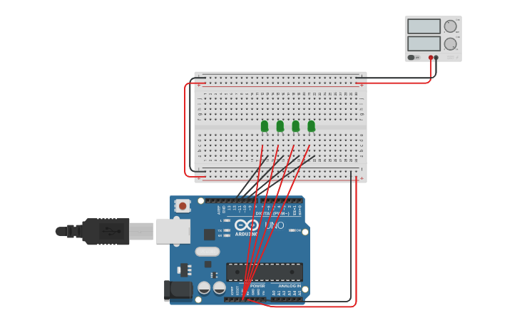 Circuit design led blinking - Tinkercad
