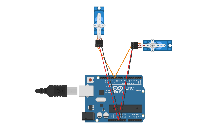 Circuit design micro servo - Tinkercad