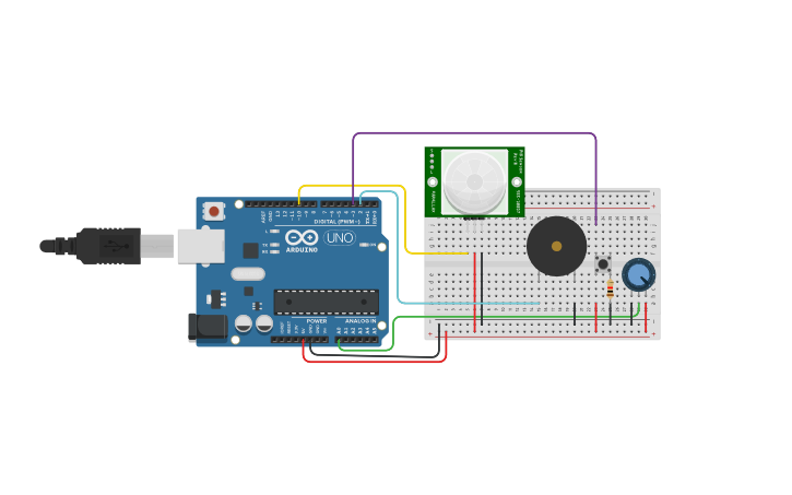 Circuit design Burglar Alarm Sensor - Tinkercad