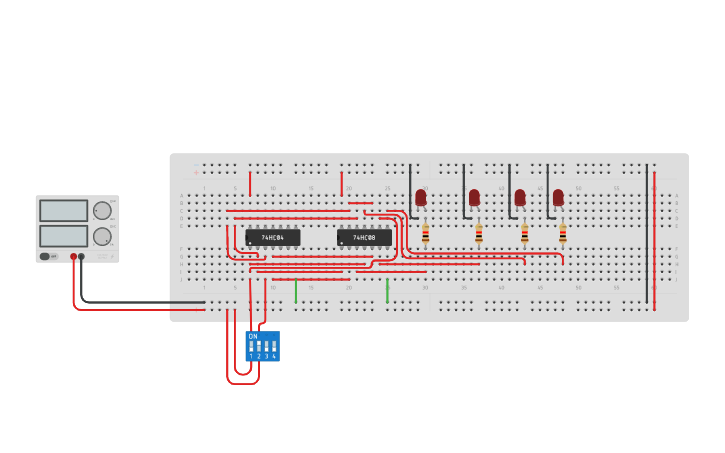 Circuit design 2 TO 4 DECODER | Tinkercad