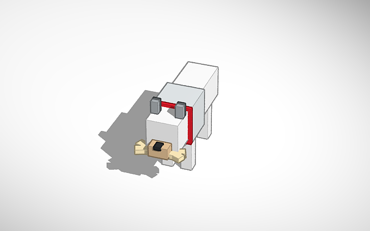 3D design Tamed Minecraft Dog - Tinkercad