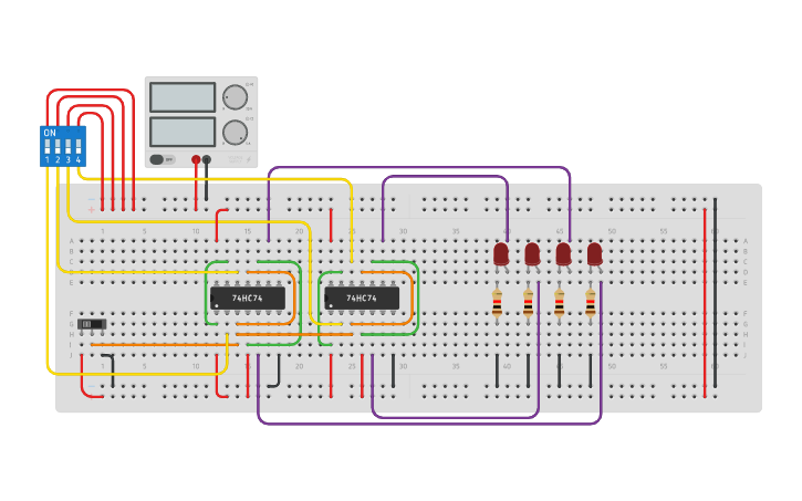 Circuit design PIPO SHIFT REGISTER_2028134 | Tinkercad