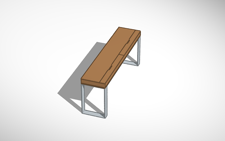 3D design Computer Table Wood - Tinkercad