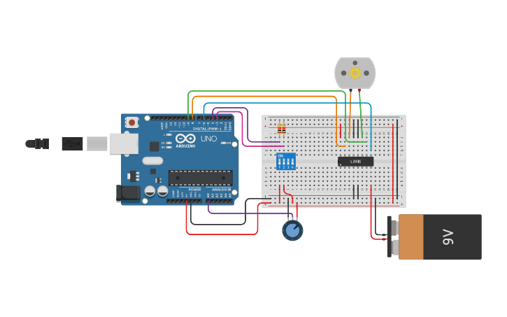 Circuit design MOTOR - Tinkercad