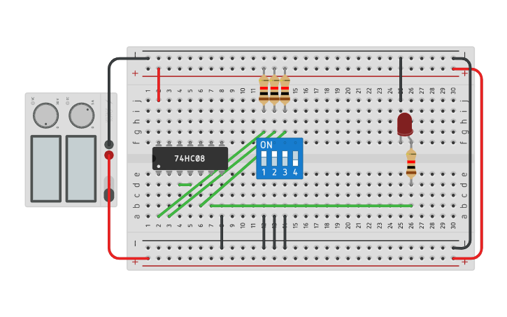 Circuit design AND Circuit | Tinkercad