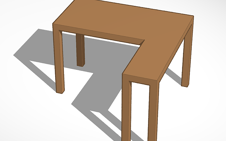 3D design L-shaped desk - Tinkercad