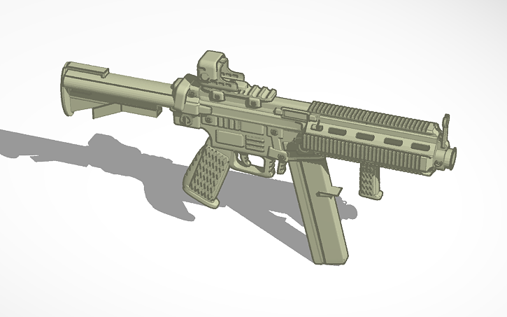 3D design MP5 With M4 Stock And HK 416 Barrel - Tinkercad