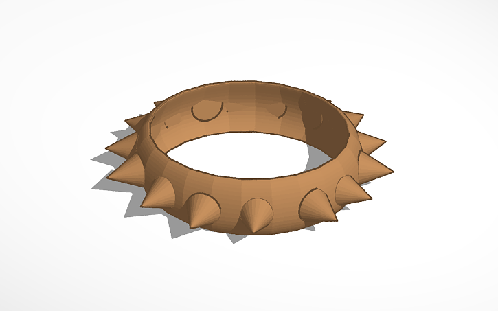 3D design spike ring/bracelet - Tinkercad