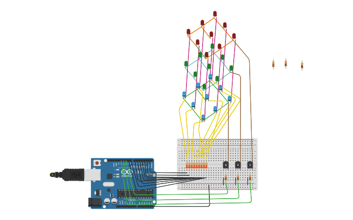 Circuit design Leds - Tinkercad