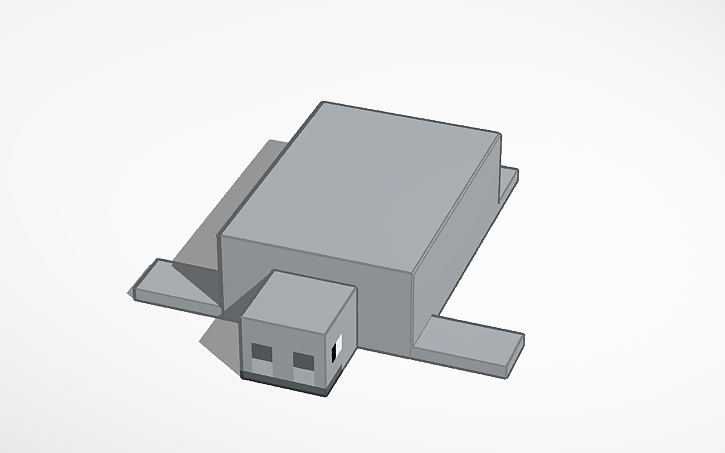 3D design Minecraft Turtle Mob Template - Tinkercad