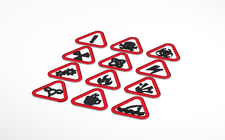 3D design Warning Signs - Tinkercad