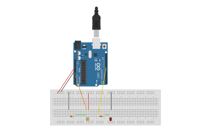 Circuit design Light Controlled LED | Tinkercad
