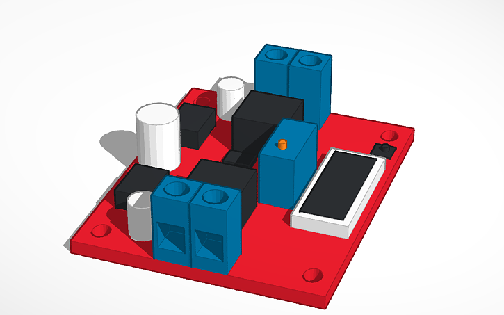 3D design LM2577 LM2596 step-up step down module - Tinkercad